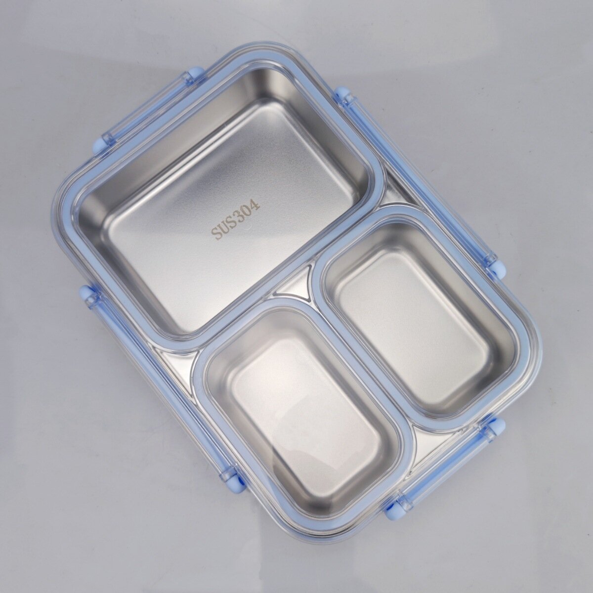 304 Нержавеющая сталь Ланч-бокс с тремя отделениями, антизапах, холодильный контейнер с крышкой, кросс-бордерный снек-бокс