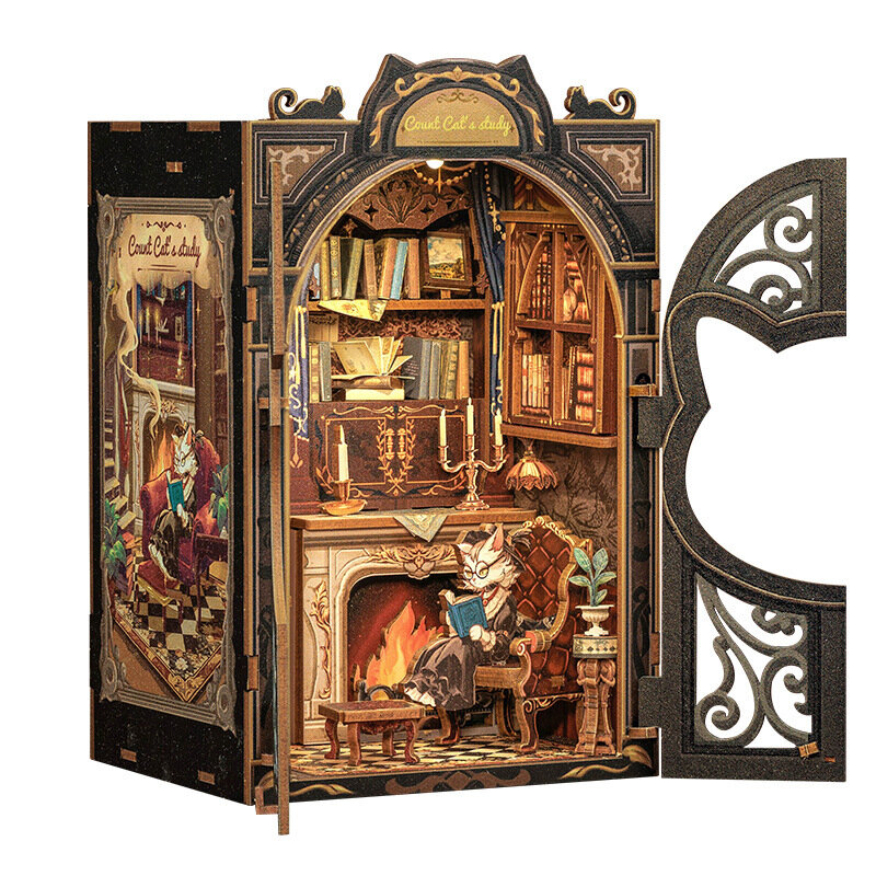 CuteBee Новая маленькая рамка для книг сборная модель миниатюрная DIY деревянная ручная работа строительные блоки кукольный домик