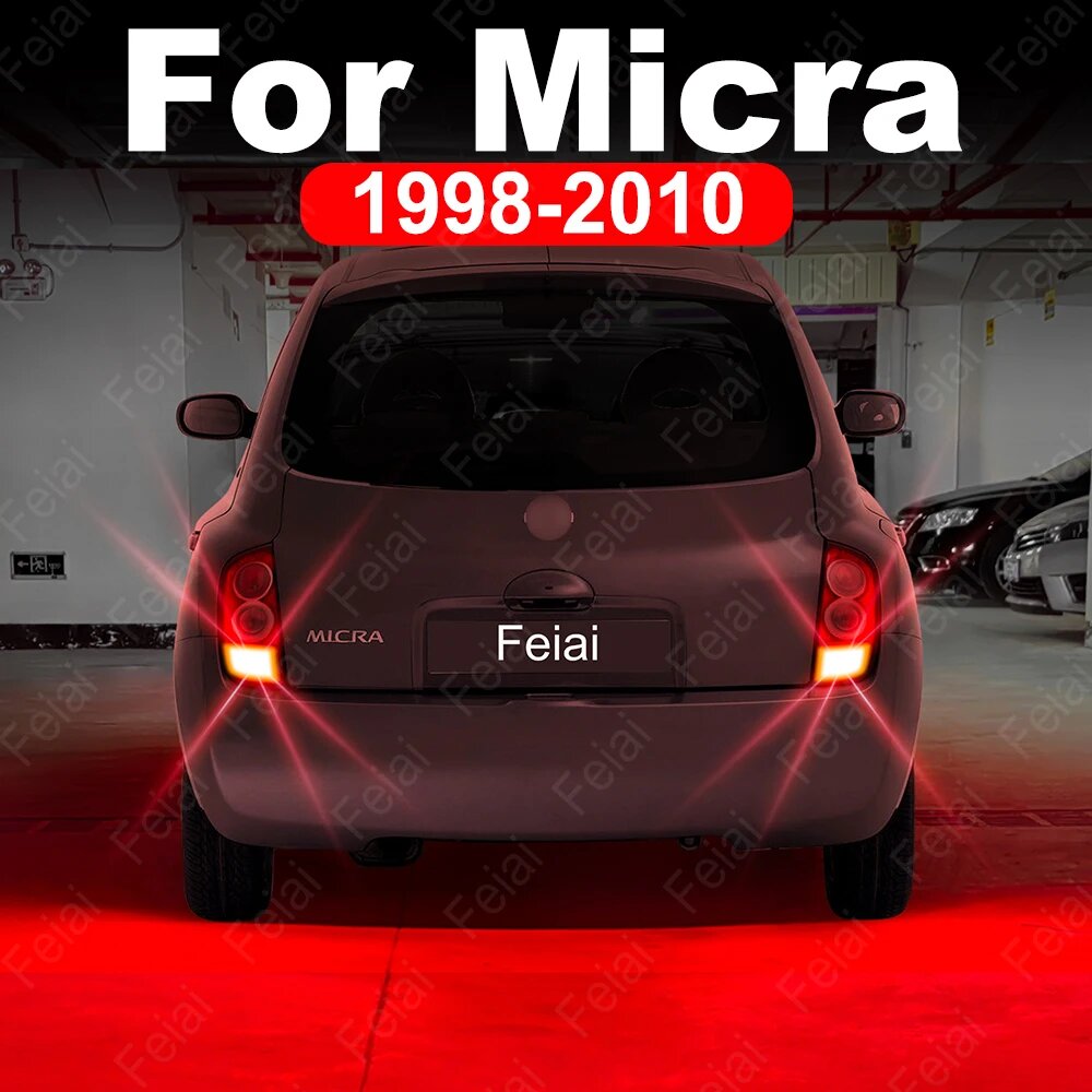 Светодиодные стоп-сигналы, стоп-сигналы для Nissan Micra K11 K12 1998-2002 2003 2004 2005 2006 2007 2008 2009 2010 Micra, аксессуары Steady on(No Flash)