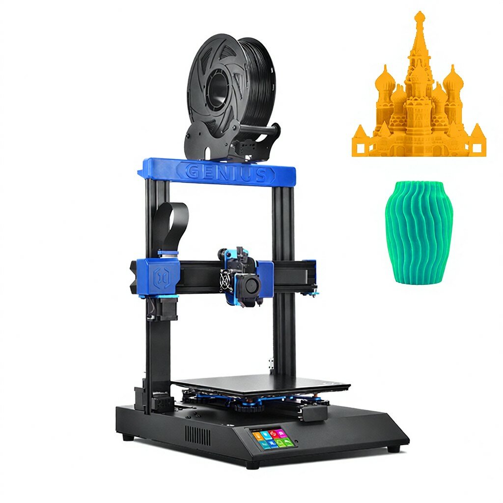 3D Printer Artillery Genius Pro, Printing Size 220x220x250mm, 2.8in Touchscreen, Tempered Glass Platform, Filament Run-out Detection, Power-off Resume Print, Auto Leveling, Ultra Quiet, Titan Extruder, 1 Extruder, 1.75mm Filament Diameter, 0.4mm Nozzle