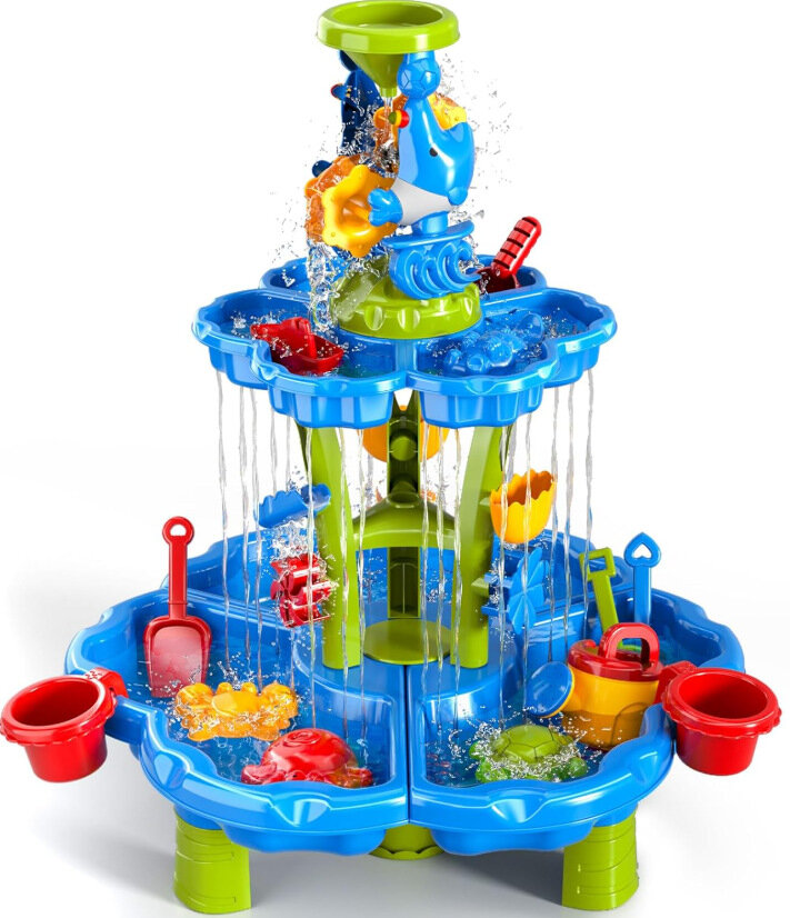 Детский водяной занавес, водопад, игровой стол, водный бассейн, песочный стол, многофункциональная пляжная игрушка для дома и улицы, ручная тележка, самосвал