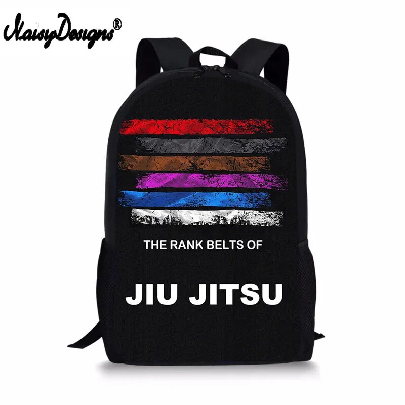 Рюкзаки для мальчиков-подростков JIU JITSU, рюкзак с ремнем для мальчиков и девочек, школьная сумка для девочек и мужчин Черный, Золотой