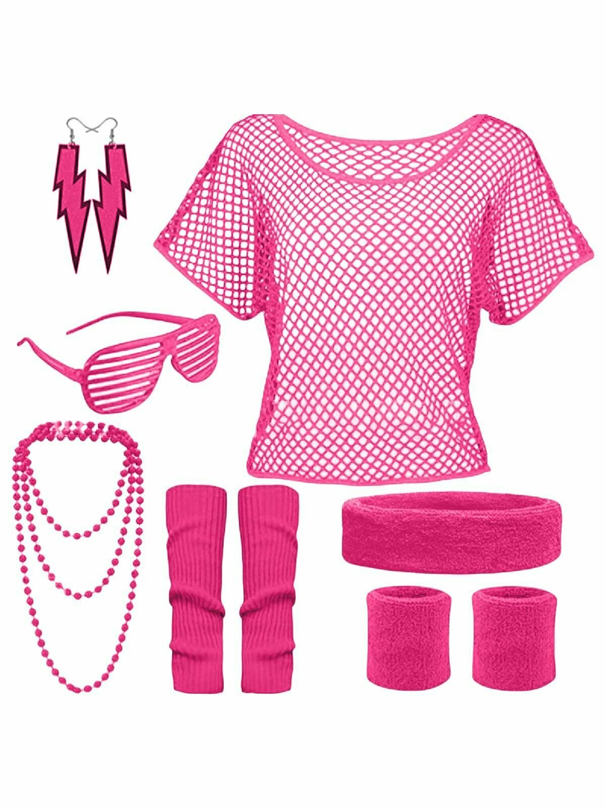 Аксессуары для тренировок в стиле 80-х, Розово-красный