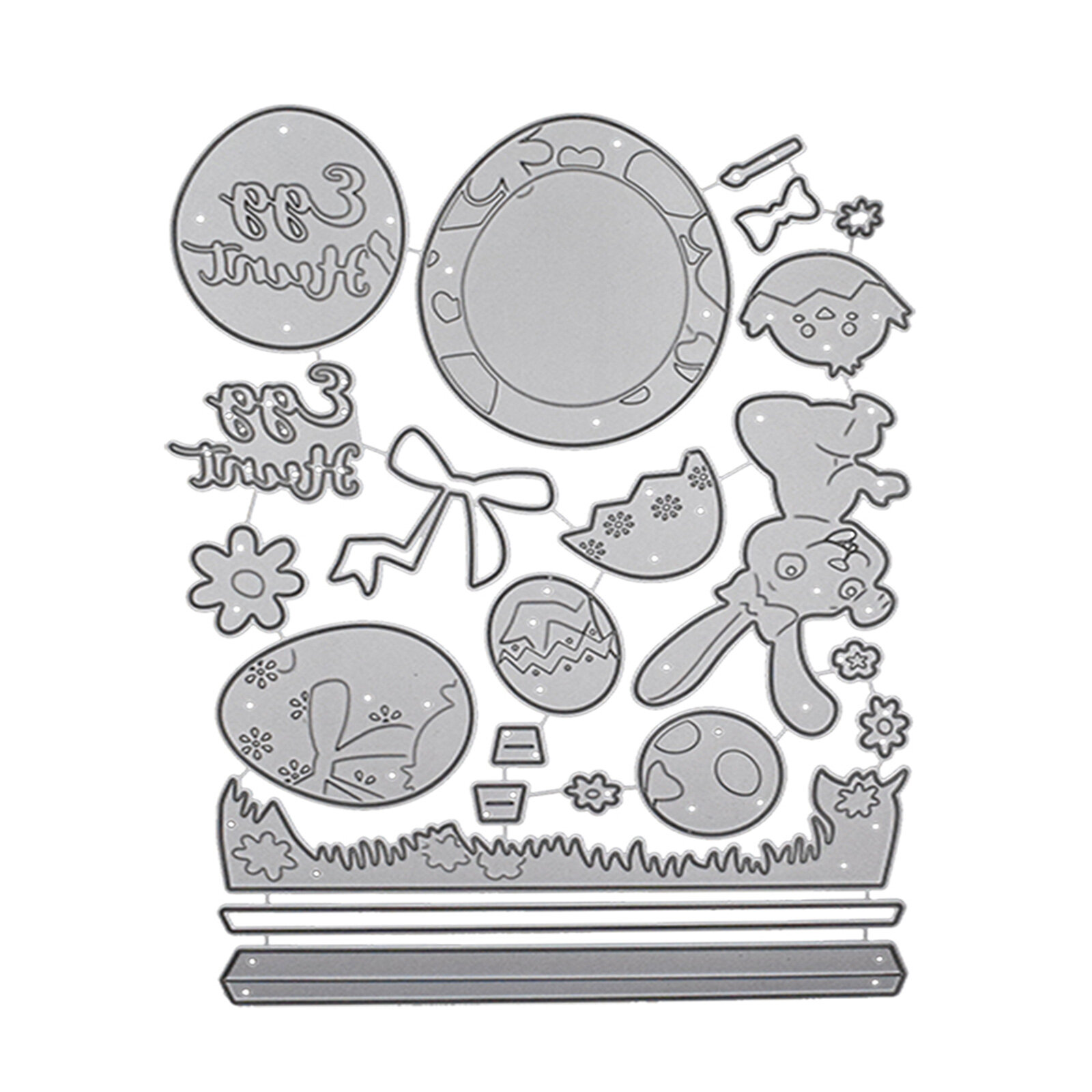 Аксессуар для Пасхи, Пасхальное яйцо с бантом и цветочным принтом, Трафарет для резки металла, трафарет для тиснения бумаги для скрапбукинга, форма для создания альбома для открыток своими руками