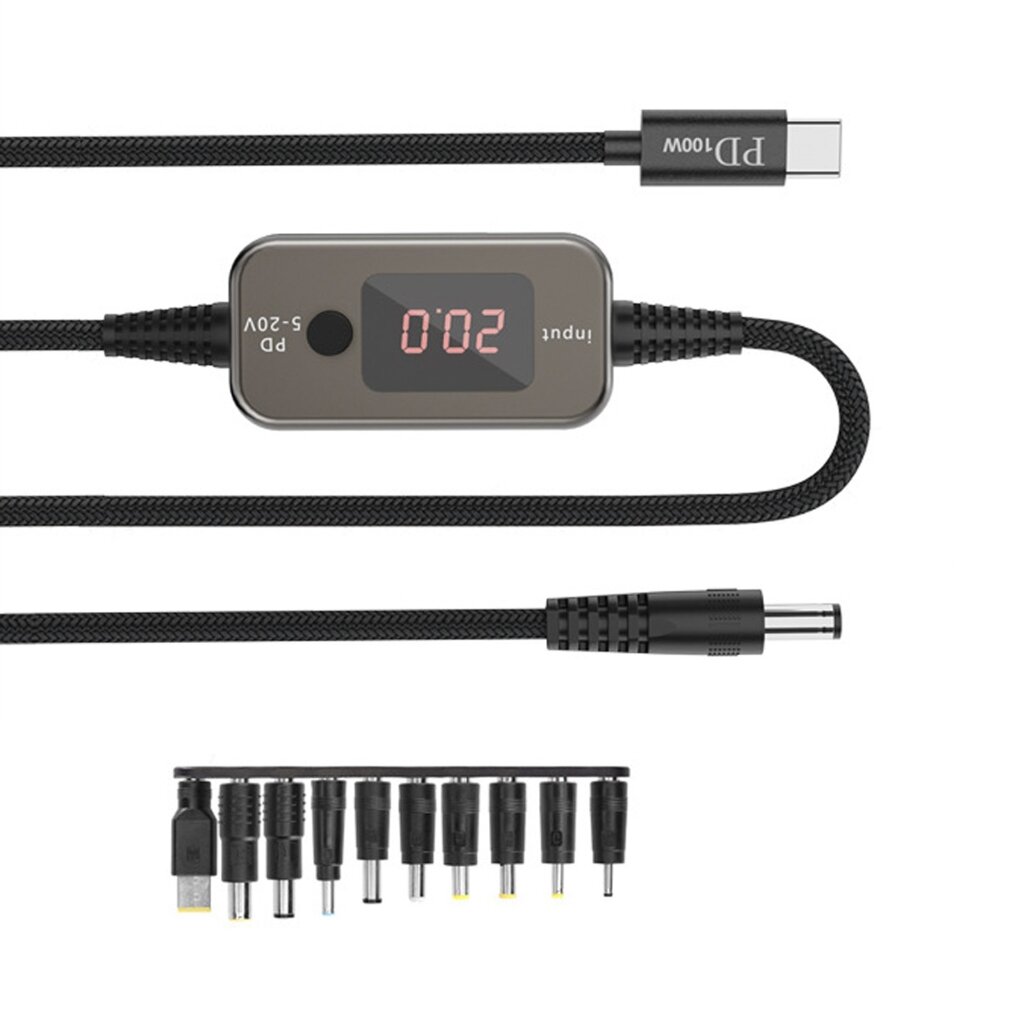 Быстрая Зарядка DC5521 Кабель Питания 5V К 20V Регулируемые Напряжения Для Ноутбуков Принтеров Роутеров И USB C Устройств