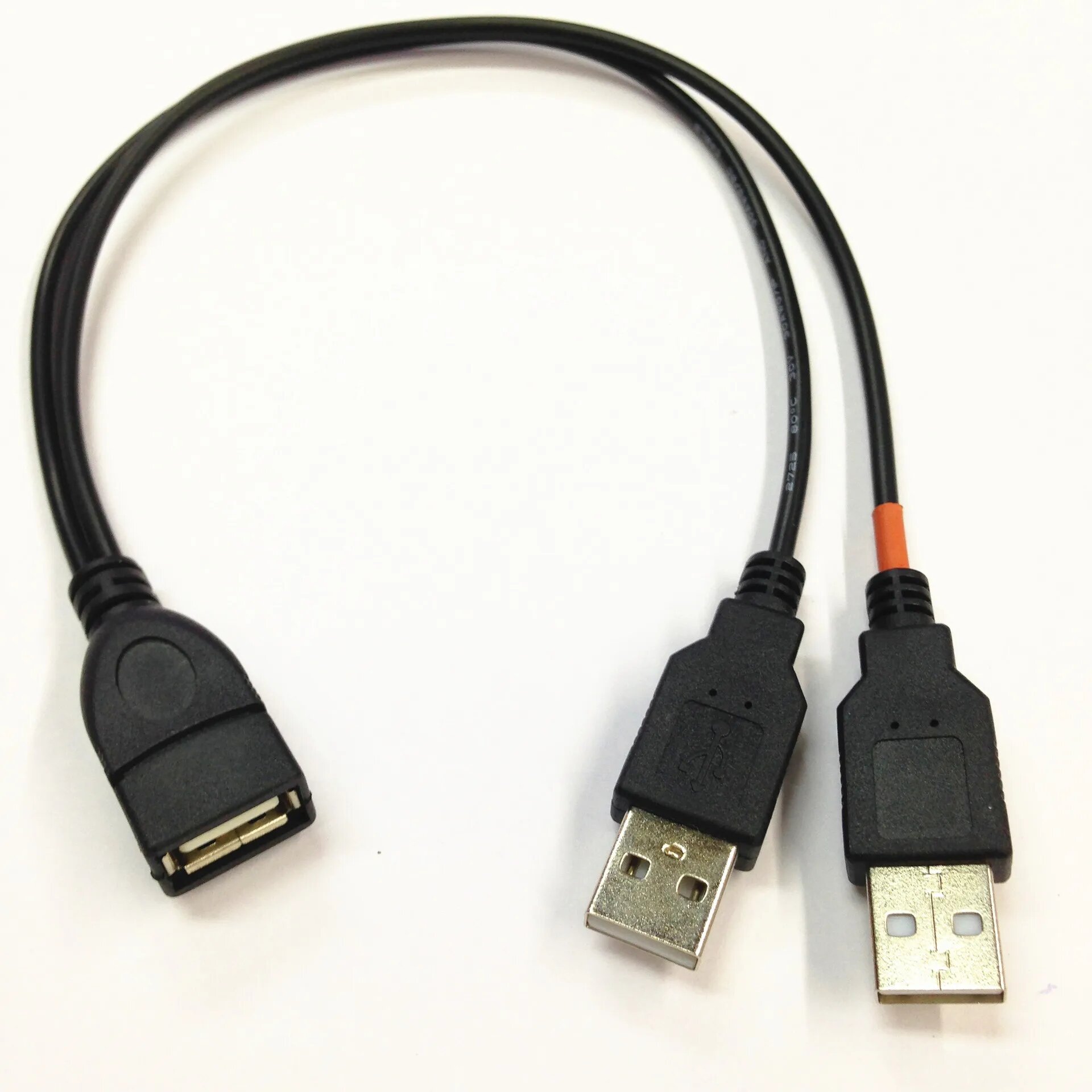 Кабель USB 2,0, Y-образный кабель, USB 1/2/2, USB 2,0 AF/2 * AM, USB 1 гнездо/2 штекер