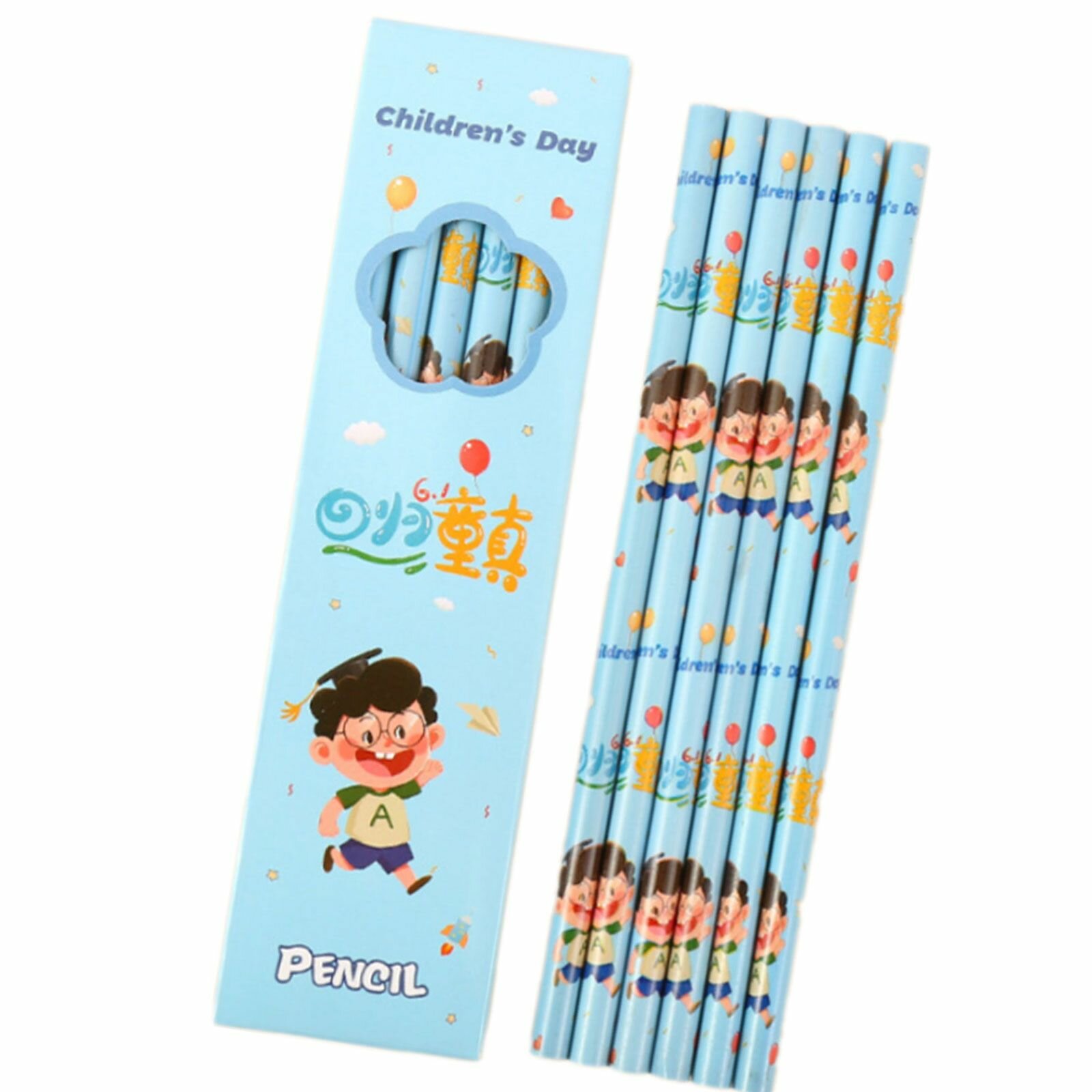6 шт Деревянные карандаши с мультяшным дизайном и эргономичной ручкой для рисования письма