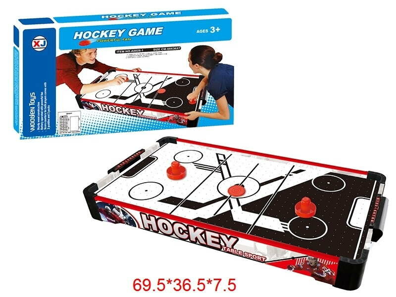 Игра Аэрохоккей красный стол 69х36х16 см (дерево) A0028-1 с 3 лет