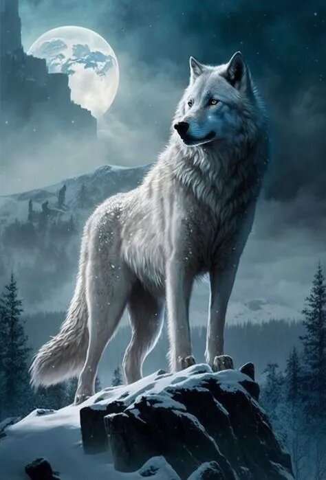 Алмазная Картина "волки" 40х50 См Алмазная Вышивка / Картина Стразами Подарков