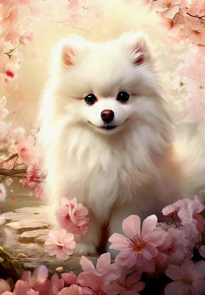 Алмазная Картина "Померанский Шпиц" 40х50 См Алмазная Вышивка / Картина Стразами Подарков