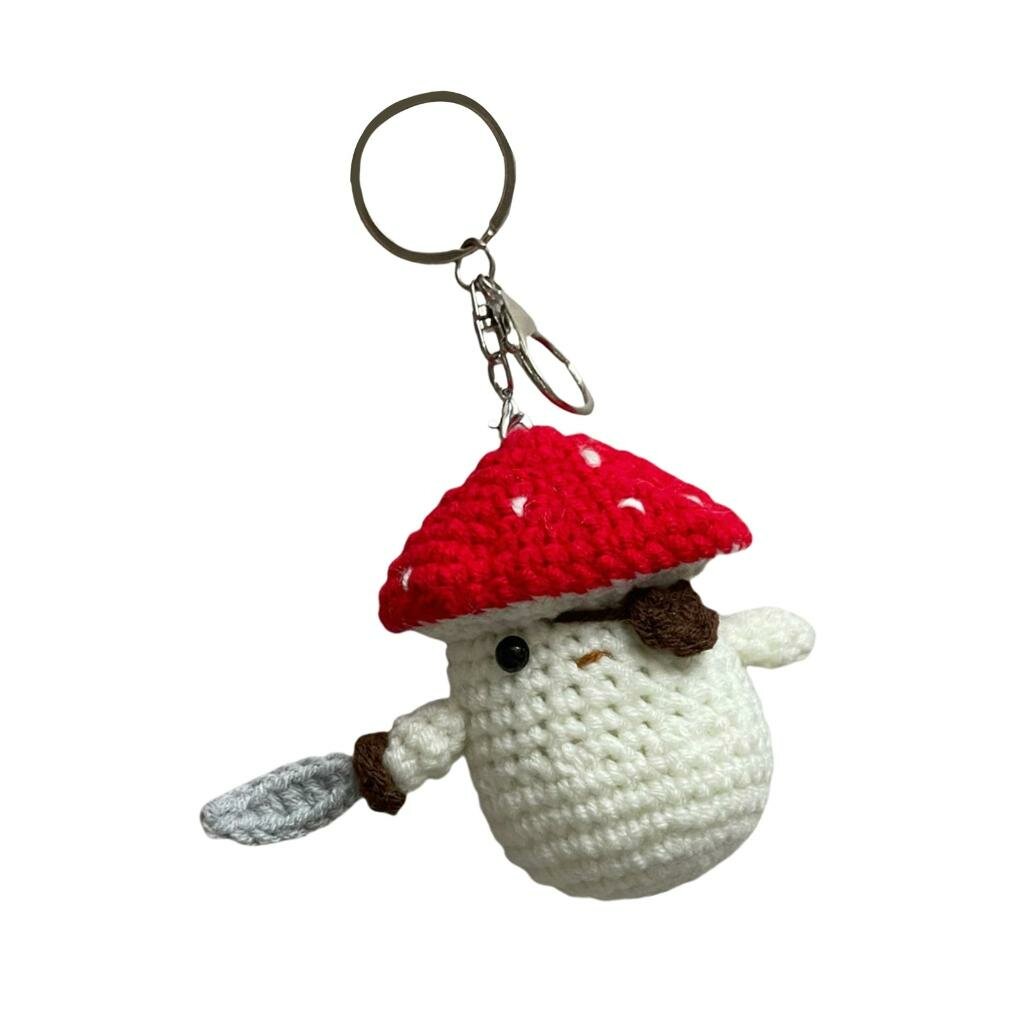 Брелок, Подвеска для куклы, связанной крючком в виде пиратского гриба-Красный