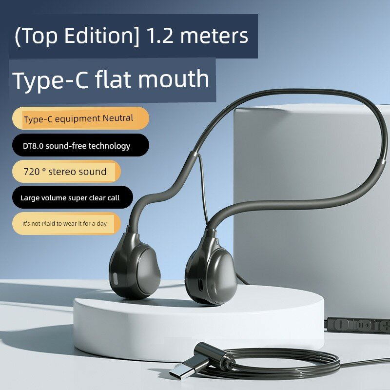 Проводные наушники с костной проводимостью, не внутриканальные, с разъемом Type-C, для мобильных телефонов и