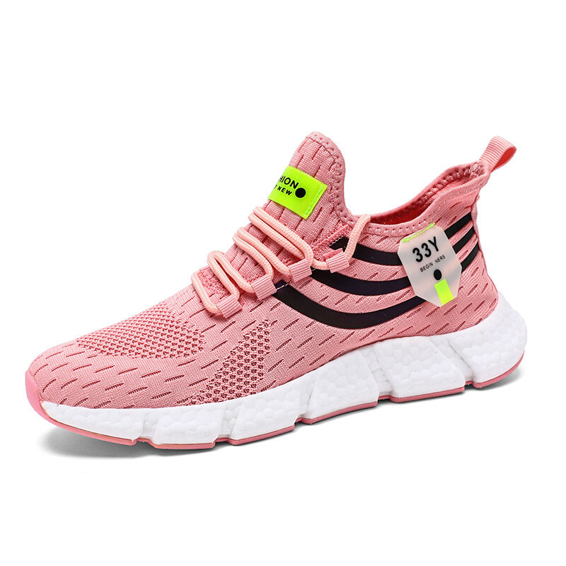 Парные спортивные туфли, мужские и женские, дышащие, Flyknit, летние кроссовки для бега с эффектом попкорна, холодносклеенные, размеры 36-46