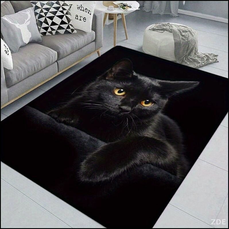 Черный котенок - кашемировый ковер