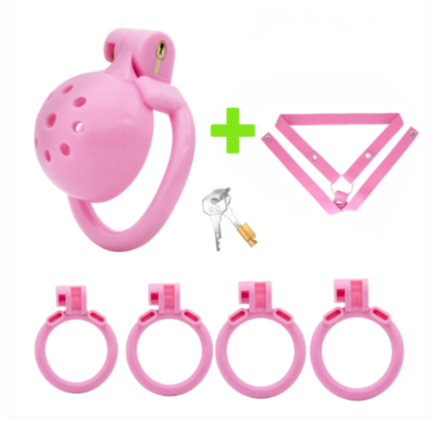 Пояс верности "Hotplease flat teabag", с трусиками, 18+, розовый