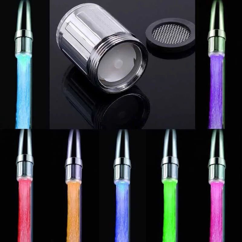 Светодиодный светильник для крана с температурным датчиком, 7 цветов