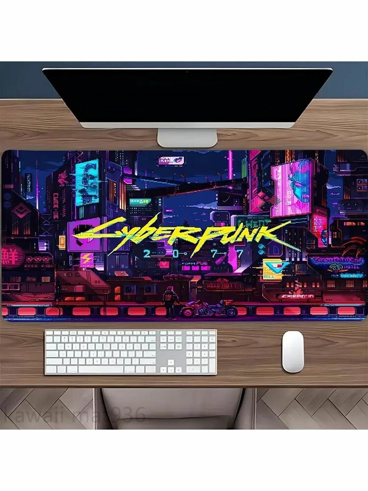 Игровой коврик Cyberpunk, для клавиатуры и мыши, 40см x 90см