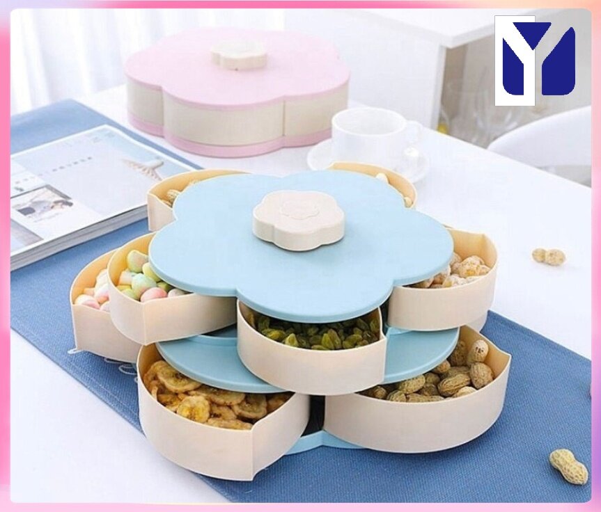 Раздвижная двухъярусная менажница премиум для сладостей и сухофруктов