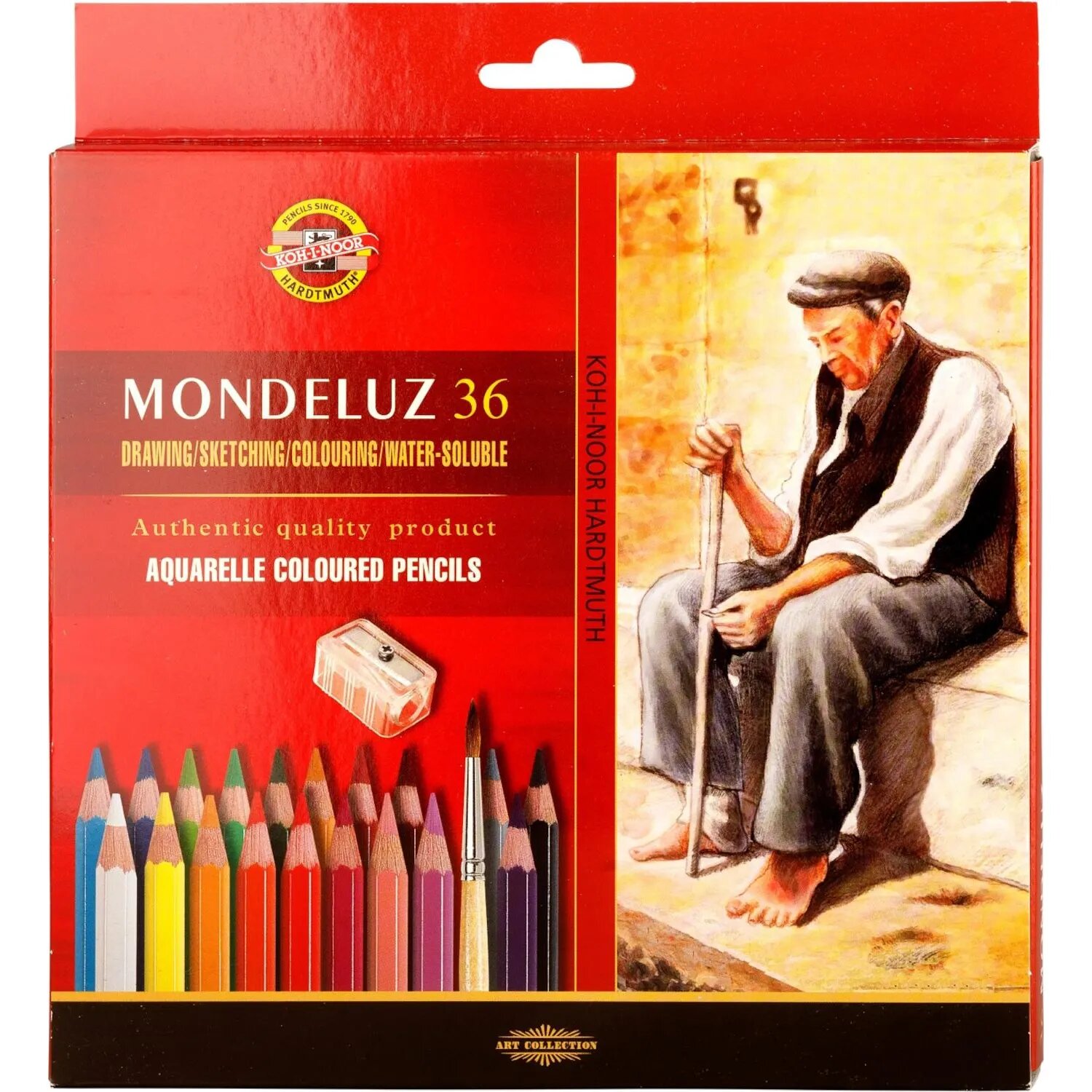 Карандаши акварельные MONDELUZ OLD MAN 3712 36цв/наб картон. уп 3712036003KZ