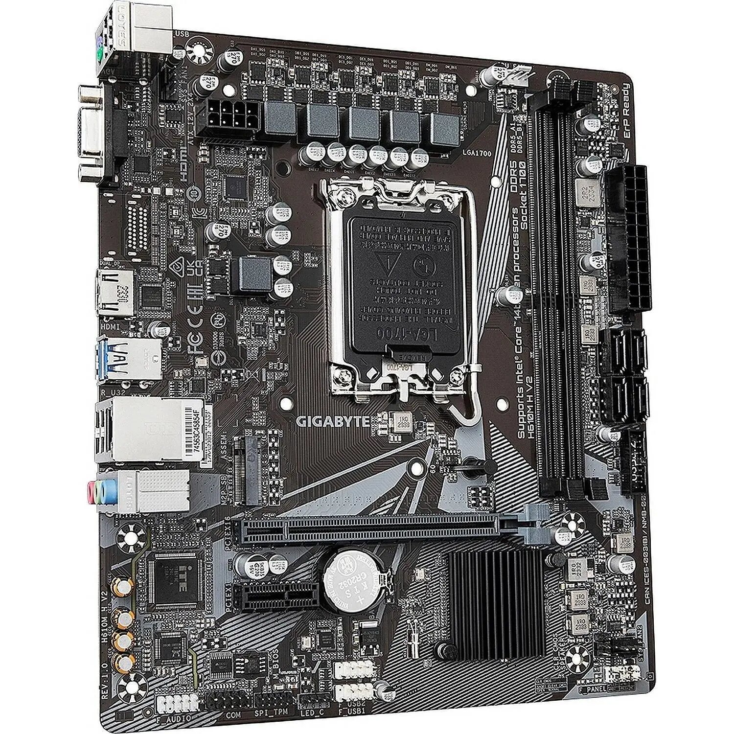 Материнская плата GIGABYTE H610M H V2, s1700, intel H610, 2xDDR5, mATX