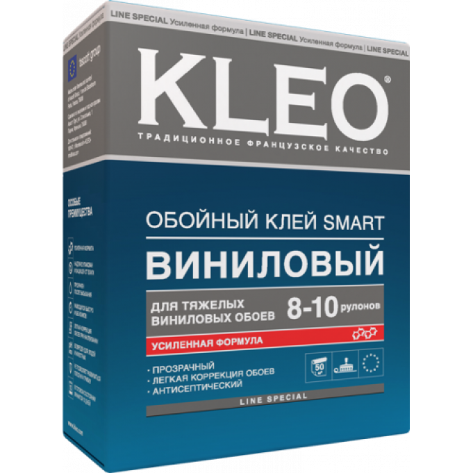 Клей для обоев клео SMART Д/виниловых 7-9 РУЛ