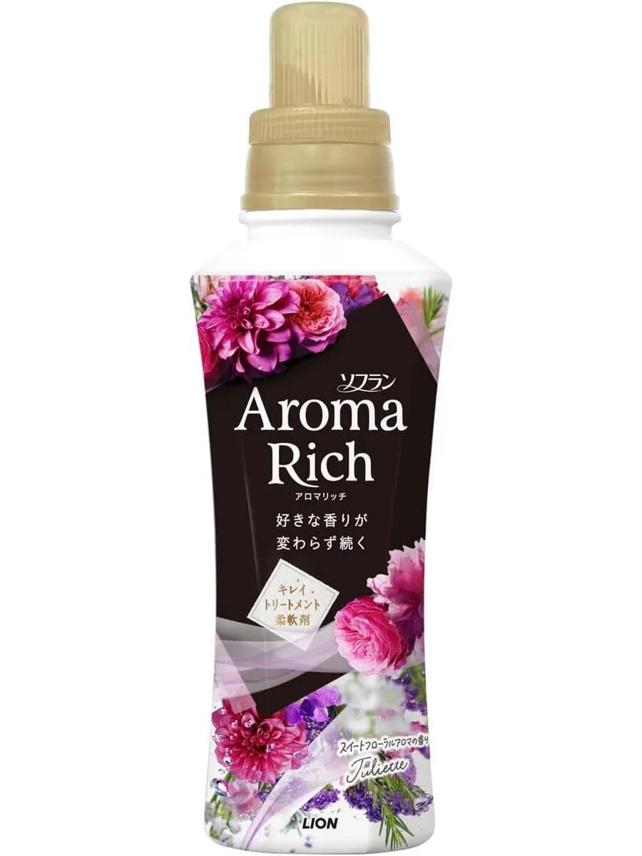 Кондиционер для белья LION Soflan Aroma Rich Juliette дезодорирующий с натуральными аромамаслами, 480 мл. бут