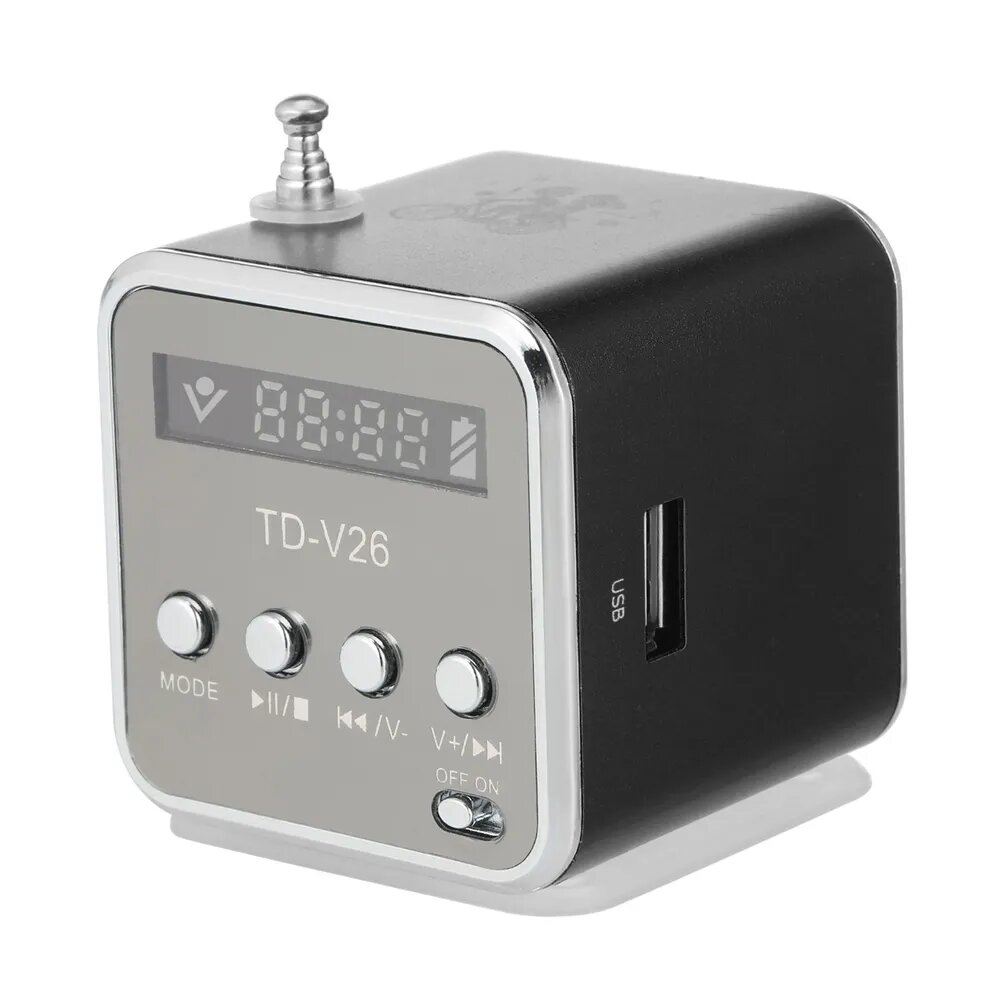3,5 мм проводная мини-колонка с MP3 плеером, FM радио, поддержкой TF карты и USB