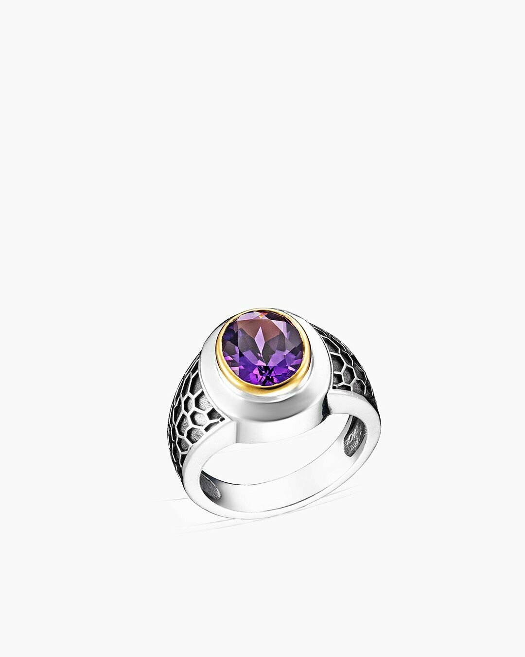 Кольцо, серебро, 925 проба, аметист