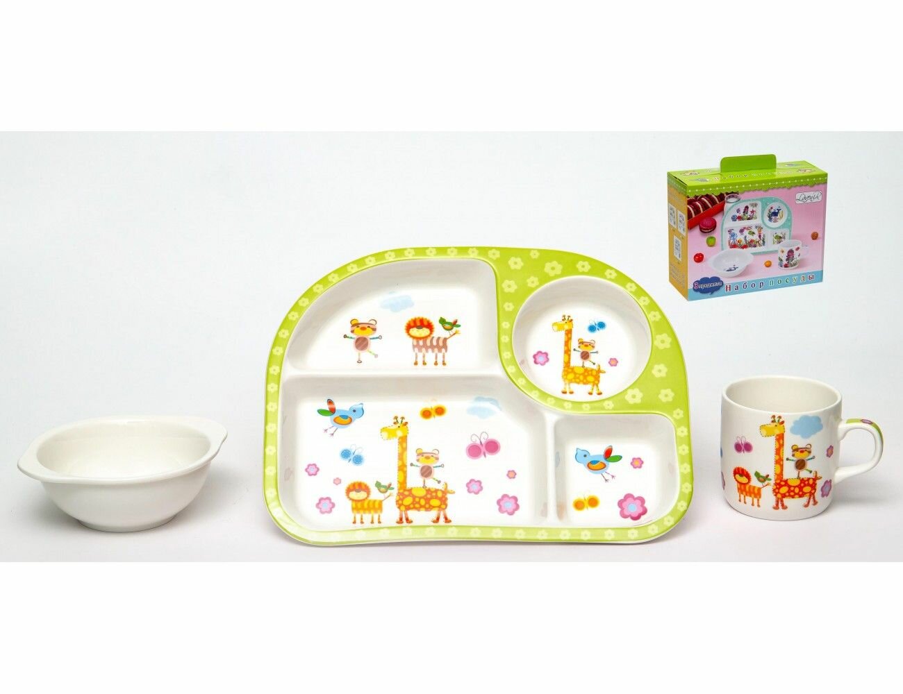 Набор посуды детский Зоопарк фарфор. 3пр. Lavenir