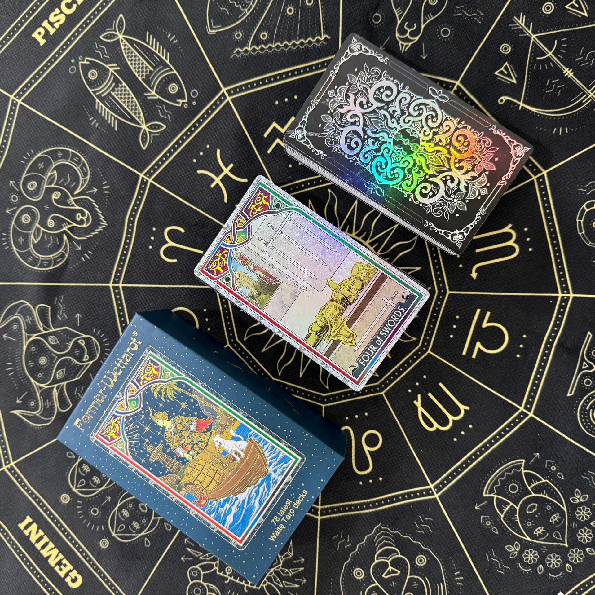 Аутентичные классические карты Таро с мандалой и цветами из 24-каратного золота, золотое тиснение, водонепроницаемые карты Таро для начинающих