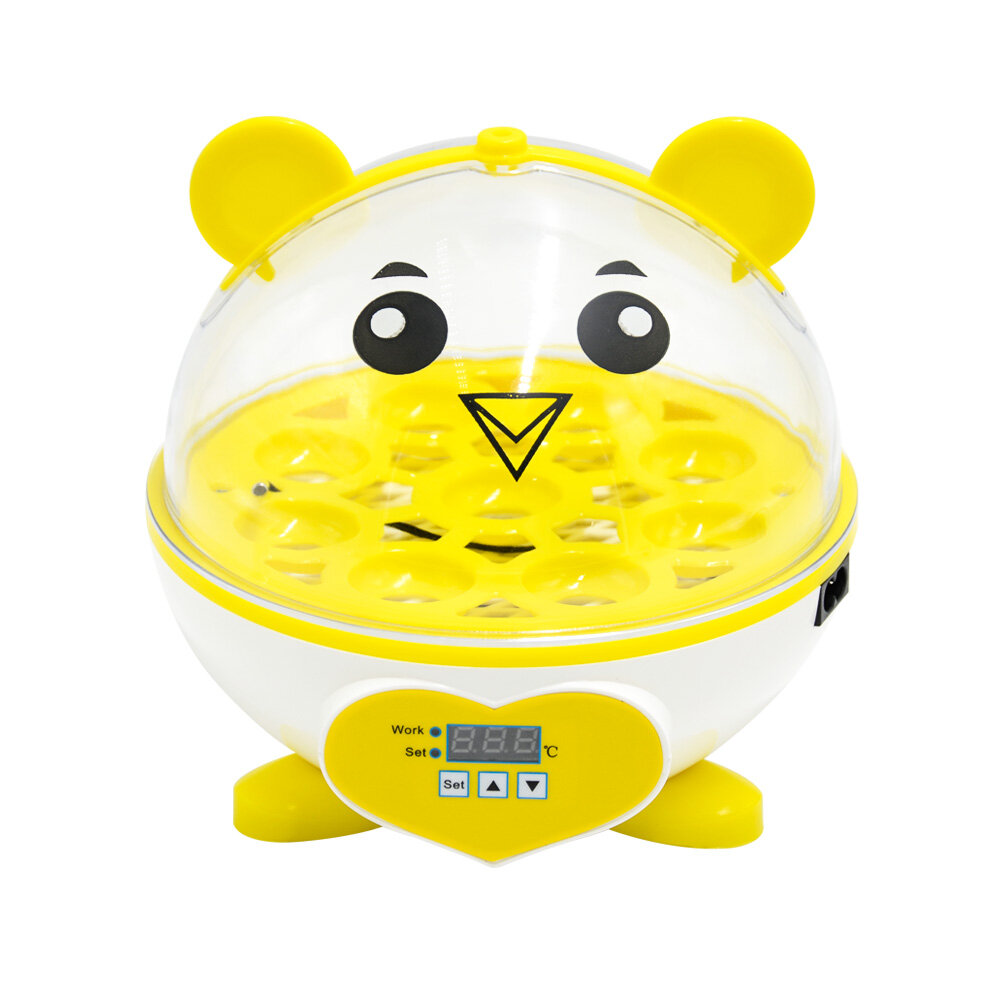 Икубатор для яиц бытовой компактного размера 9 яиц с цифровым регулированием температуры, многофункциональный инкубатор, модель -9, материал ABS, количество выводимых яиц 9, контроль температуры 30-39.5℃, напряжение 110-240V, частота 50/60Hz, мощность