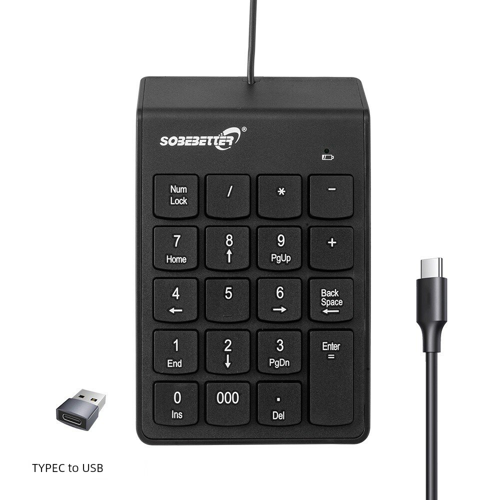 Внешняя проводная цифровая клавиатура с интерфейсом Type-C, универсальная для ноутбуков, планшетов и компьютеров Mac.