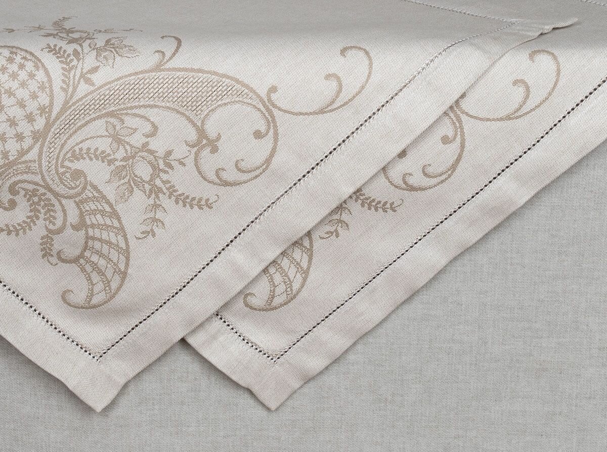 Комплект Салфеток лен/хлопок "Кружева с мережкой" 6 штук. 45х45 см. Яковлевский жаккард