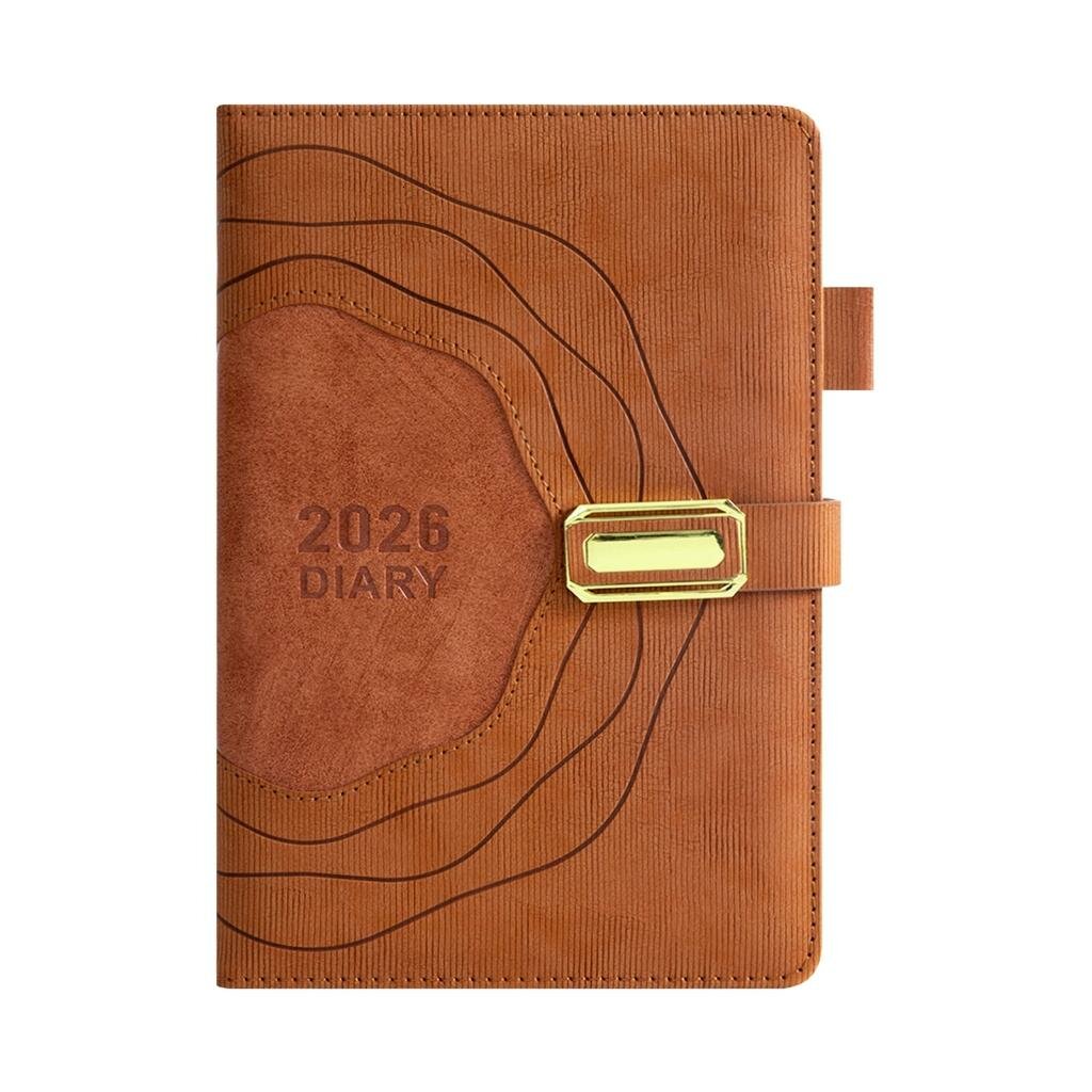 Ежедневник 2026, 365 дней, одна страница в день, Коричневый