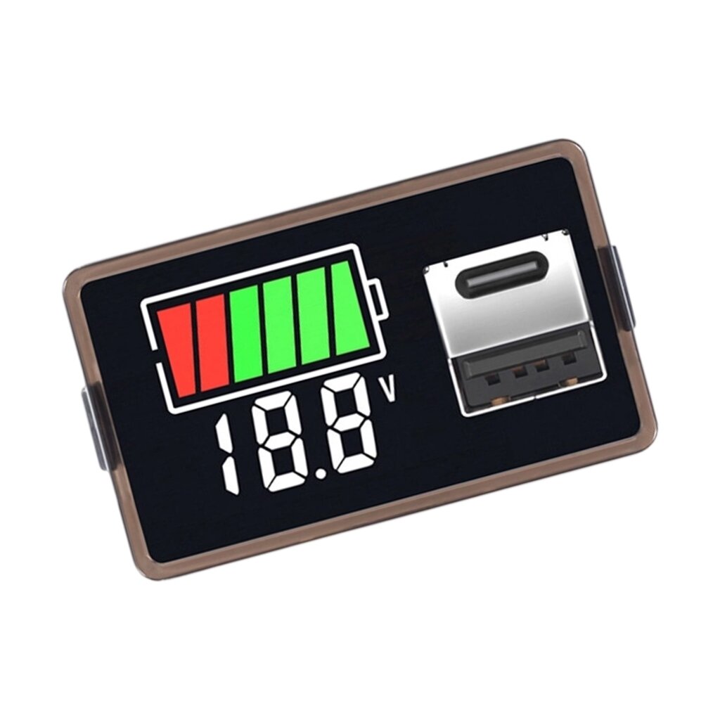 Датчик Напряжения Аккумуляторной Батареи USB C Напряжением 8 В Постоянного тока-30 В Постоянного Тока Со светодиодным Дисплеем И Водонепроницаемым Корпусом Для Автомобильной И Морской Техники