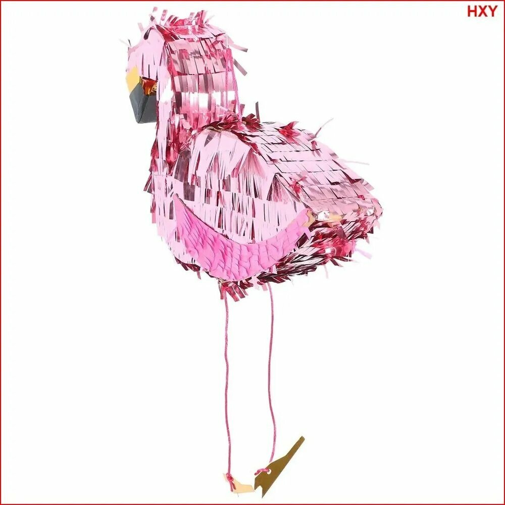 Пиньята в форме фламинго розовая, бумажная игрушка для детского праздника