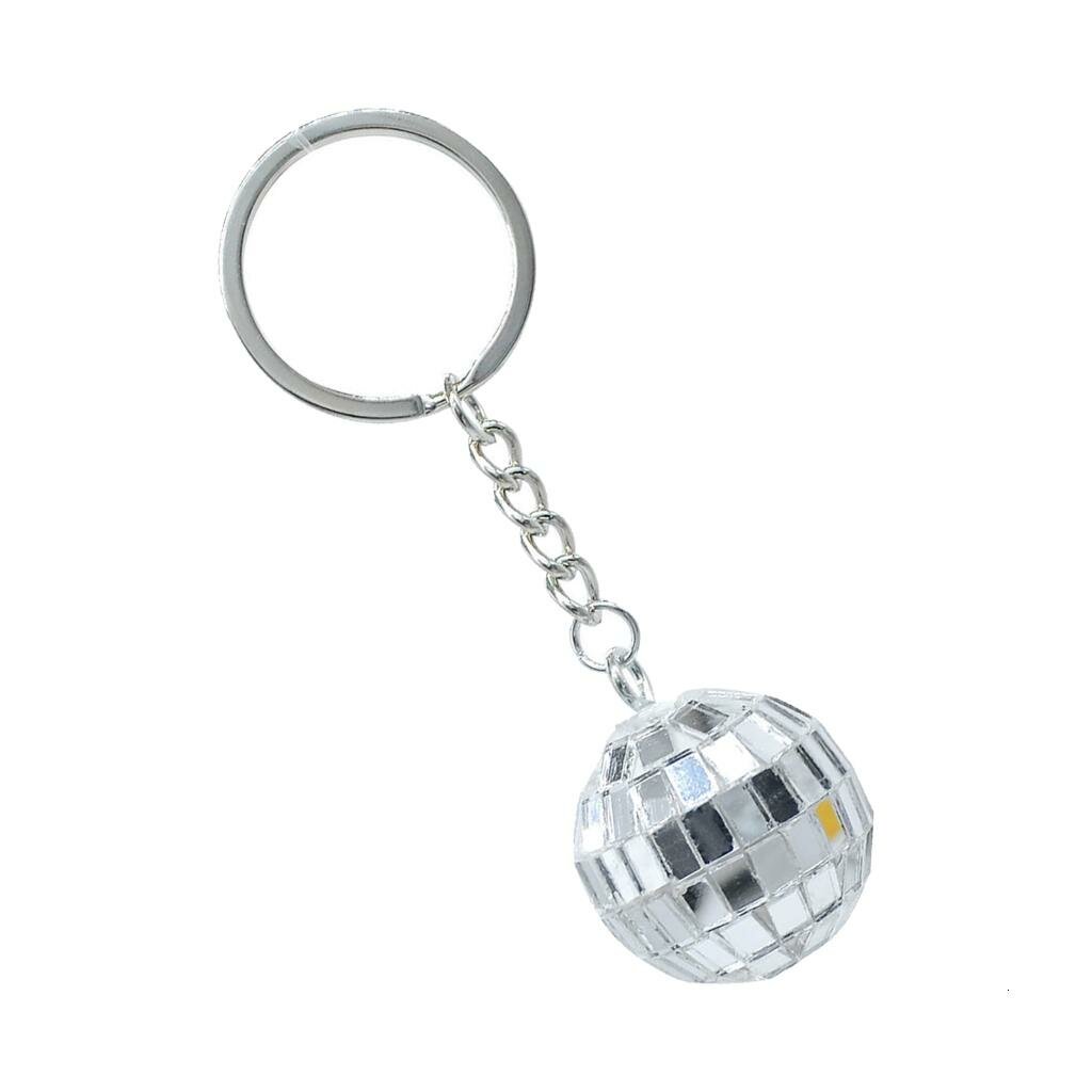 Зеркальный шар на ключах, ретро-подвеска для авто, подарок на вечеринку в стиле диско 70-х, Круглый шар
