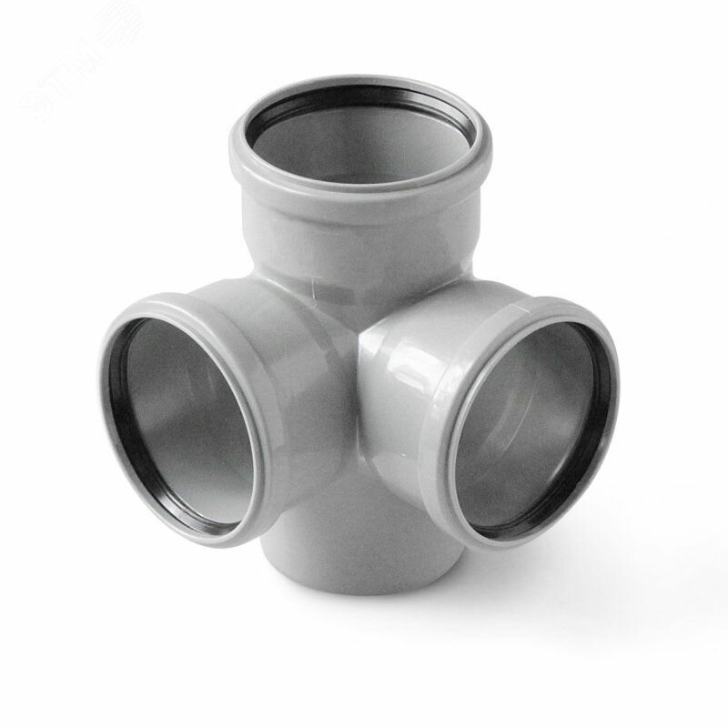 Канализационная крестовина PRO AQUA размер 110х110х50 мм, угол 87 градусов, двухплоскостная, левая