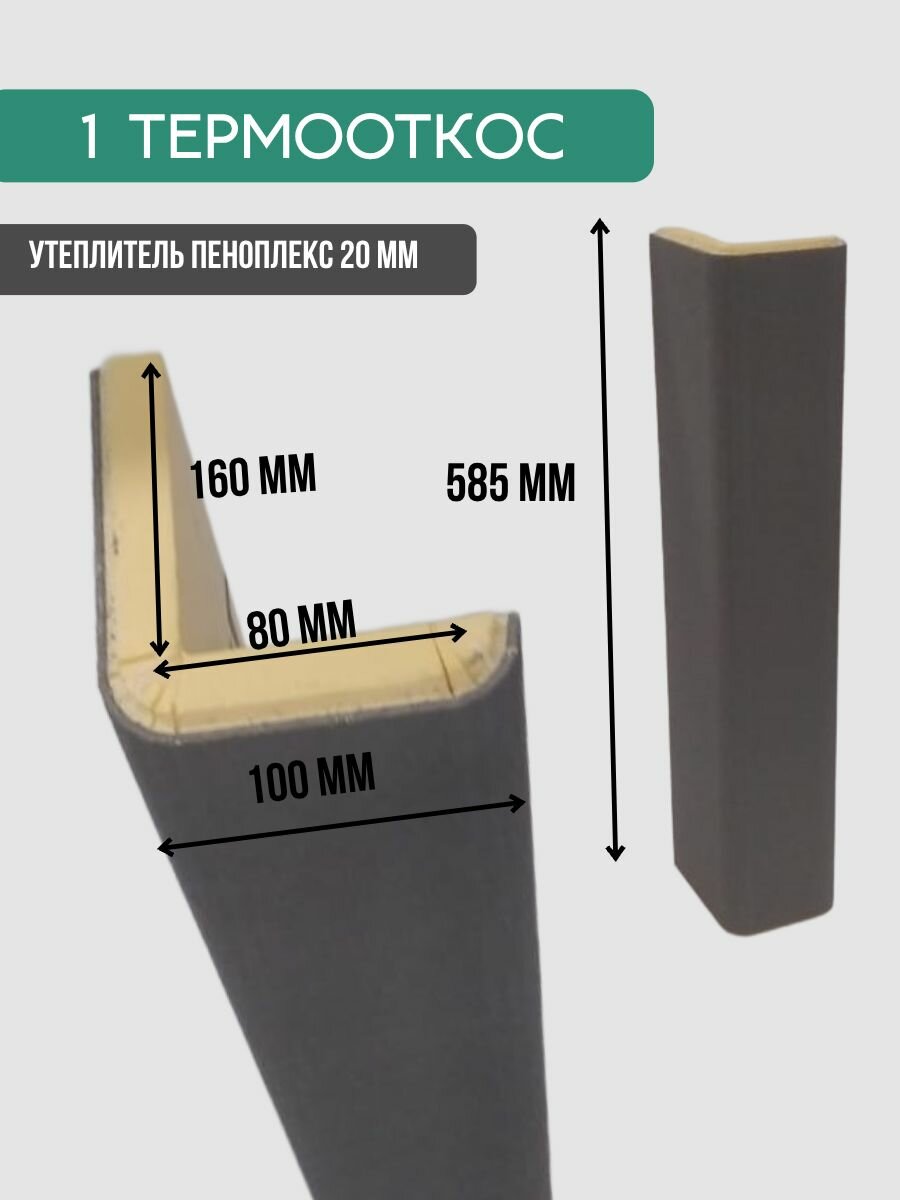 Оконный Откос Утеплённый, цвет Серый 160 мм, 1 откос