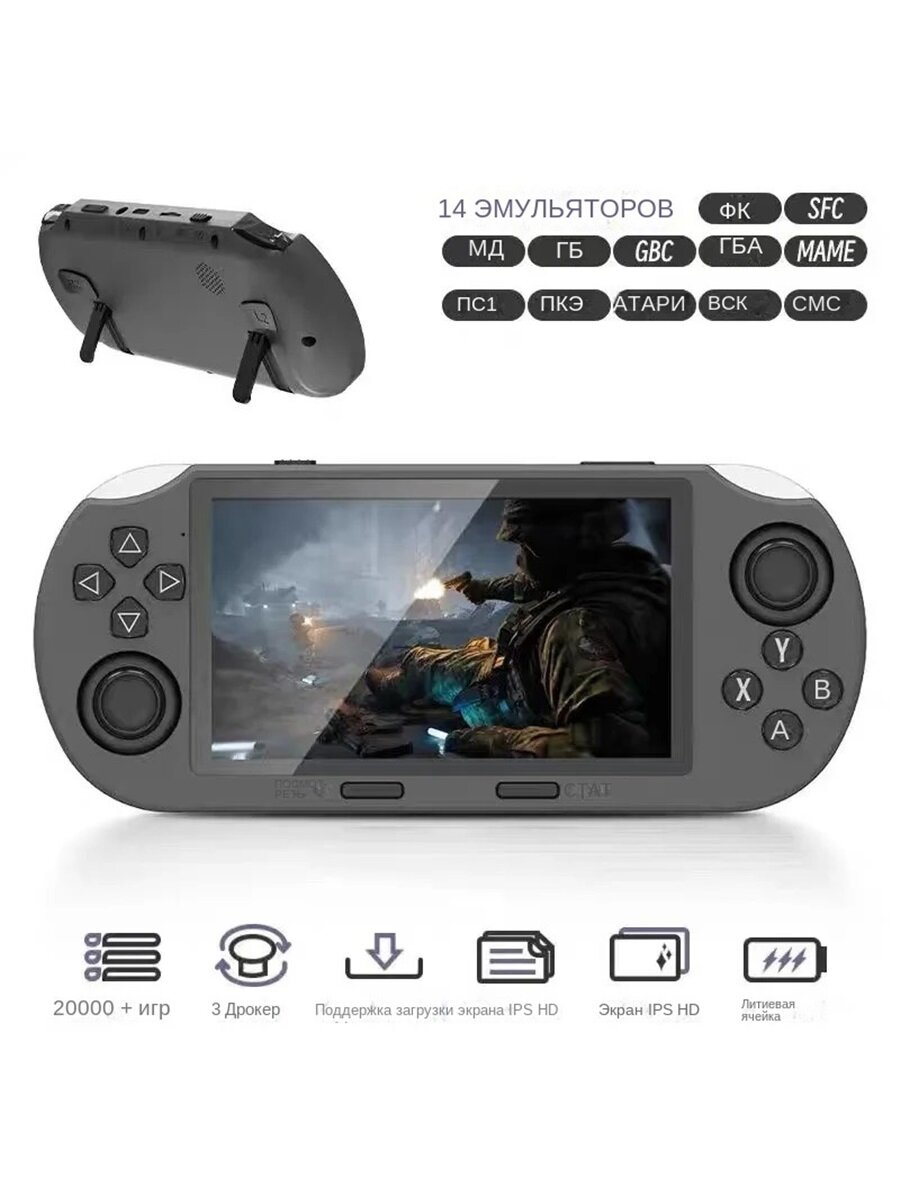 Портативная игровая консоль | 20000+ игр и 14 эмуляторов | 4.5" HD экран | Ретро игровая приставка