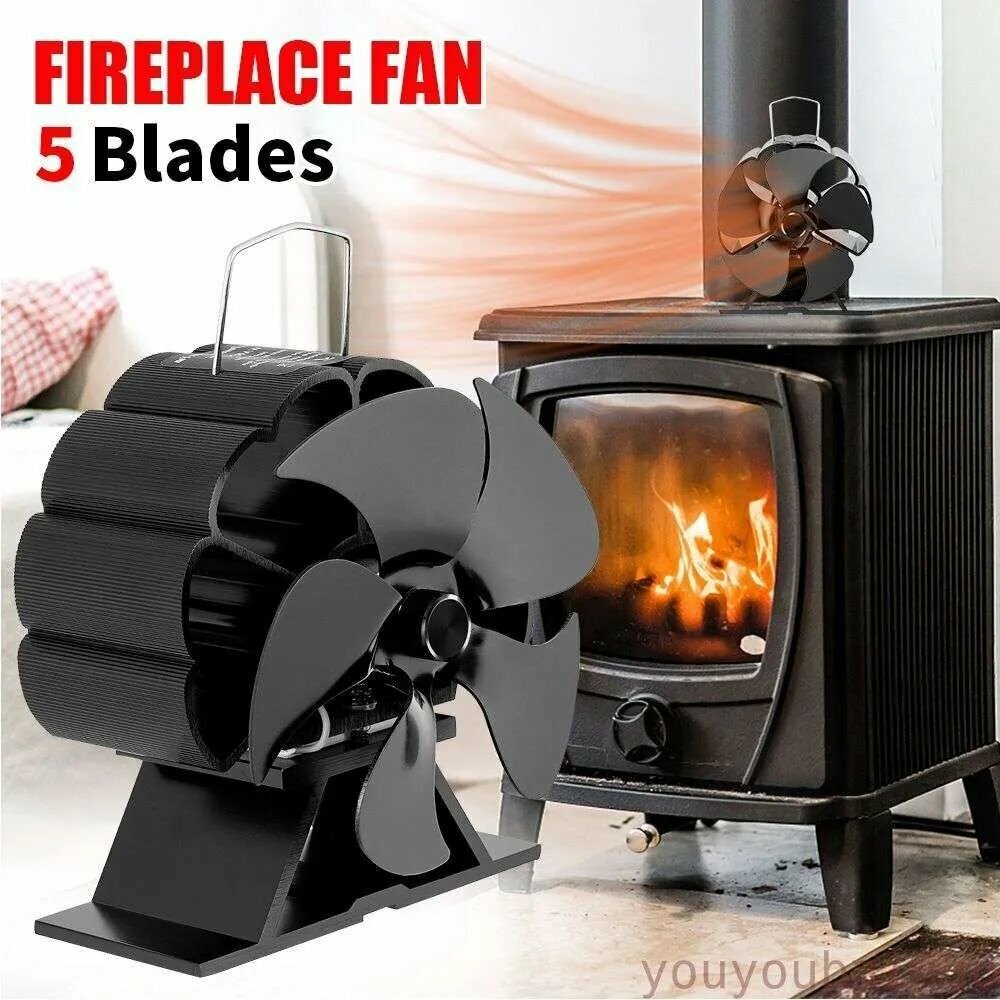 Печной вентилятор, для камина для печи энергосберегающий от тепла