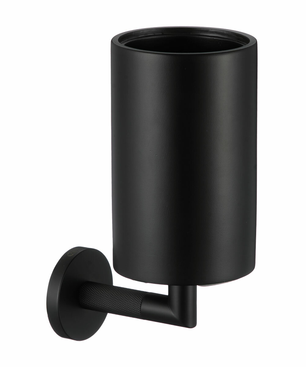 Стакан кварилый для зубных щеток настенный от бренда Ganzer GZ19560-C черный