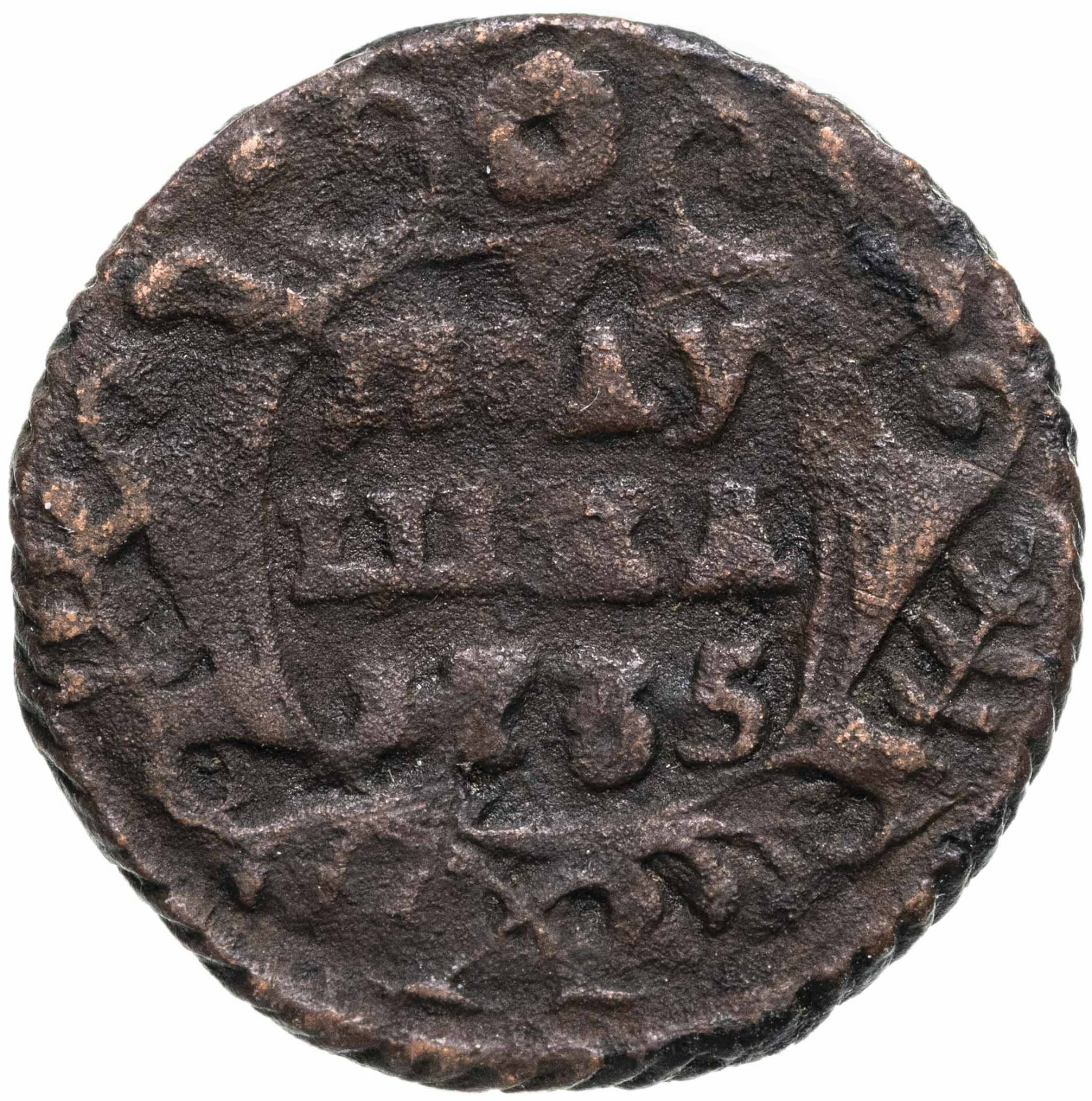 Полушка 1735, Медь, в сохранности F-VF