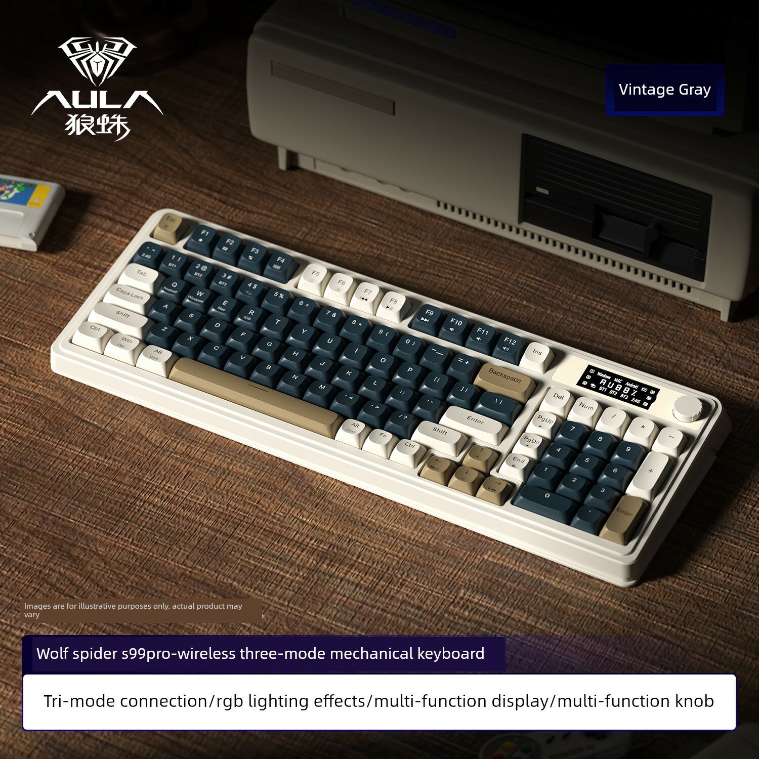 Беспроводная клавиатура Wolf Spider S99pro, высококачественная, Bluetooth, три режима подключения, для игр и офиса,