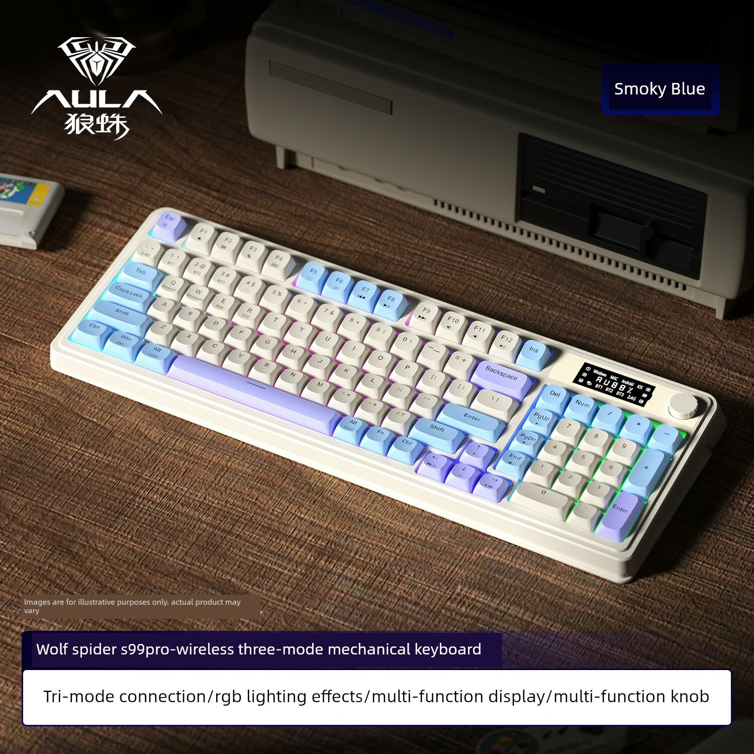 Беспроводная клавиатура Wolf Spider S99pro, высококачественная, Bluetooth, три режима подключения, для игр и офиса,
