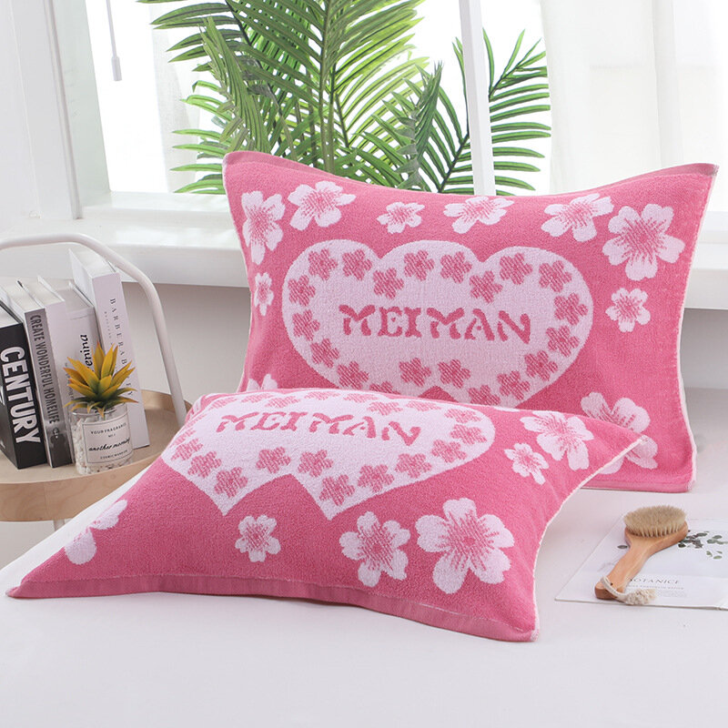 Набор подушек и полотенец из чистого хлопка, утолщенные и увеличенные, для взрослых, свадебные, полностью хлопковые, старинные махровые полотенца для дома, впитывающие пот