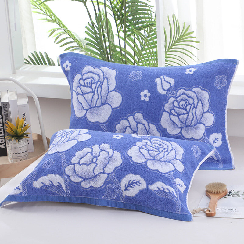 Набор подушек и полотенец из чистого хлопка, утолщенные и увеличенные, для взрослых, свадебные, полностью хлопковые, старинные махровые полотенца для дома, впитывающие пот