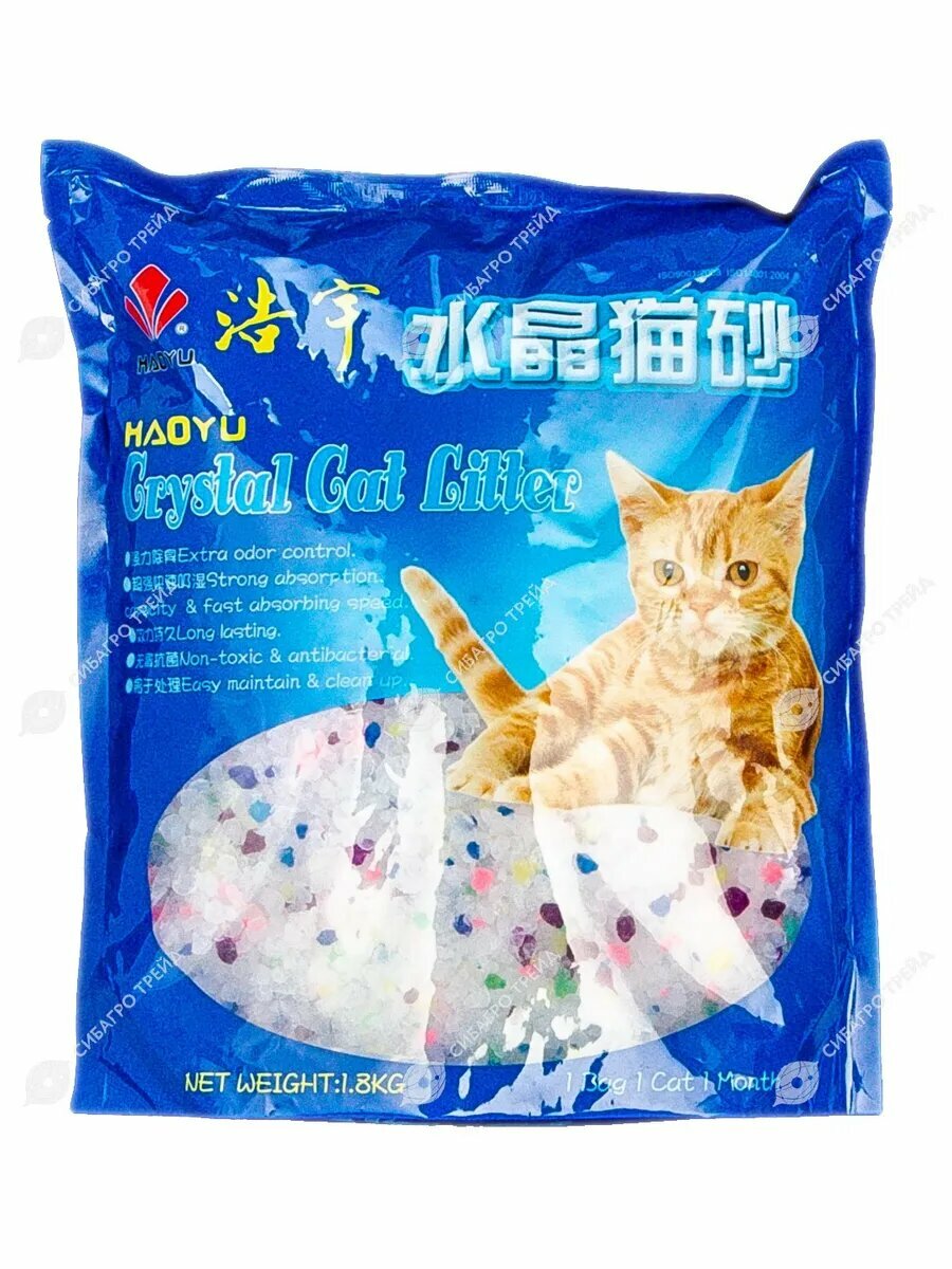 Наполнитель Crystal Cat 1,8кг "Цветные гранулы" силикагель