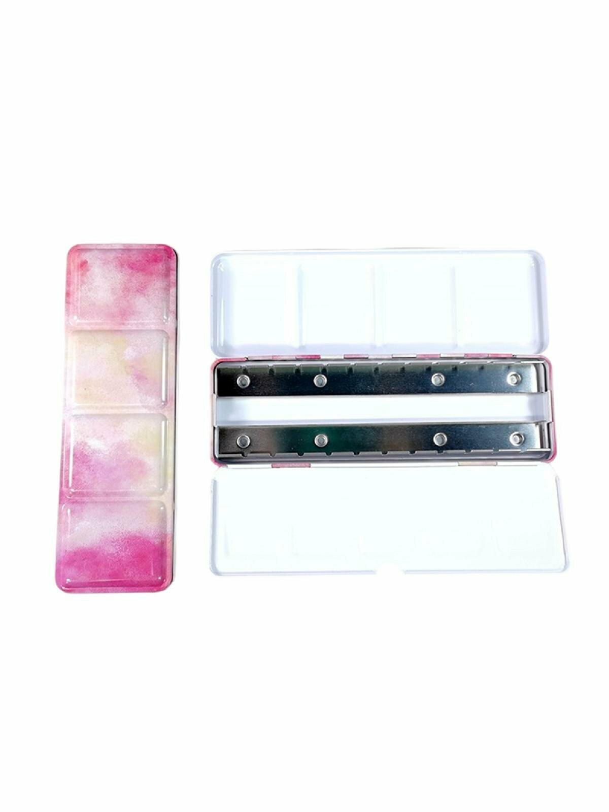 Переносной металлический лоток для краски на 24 луночки Дорожная коробка для рисования акварелью