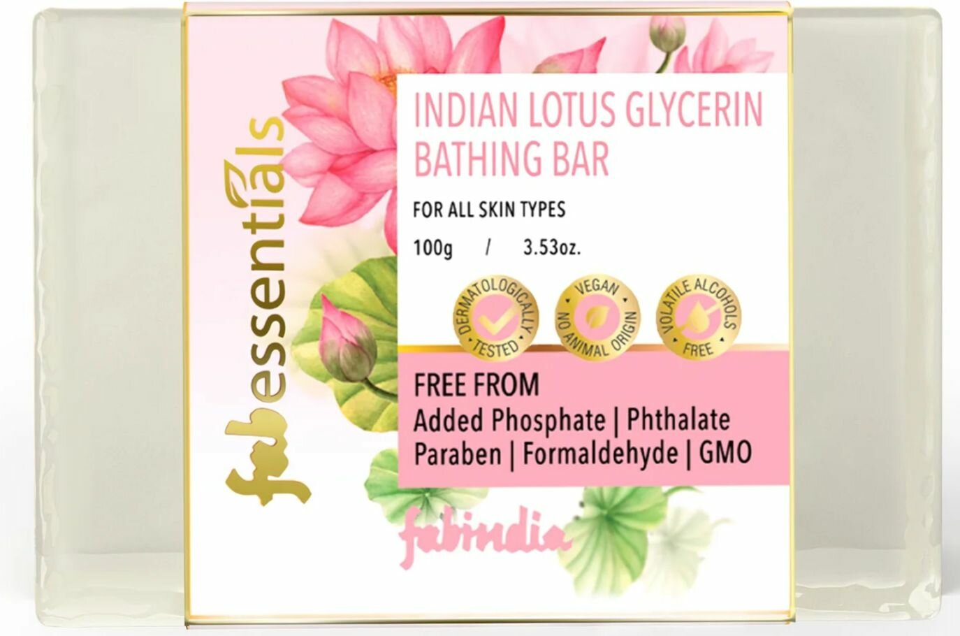 Мыло глицериновое индийский лотос Fabessentials Bathing Bar 100 г